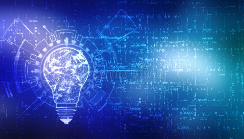 Bulb Future Technology with Brain, Innovation Background, Artificial ...