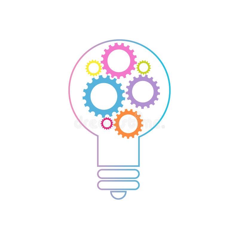 Bulb and Gear for Supporting Developmental Health Logo Stock Vector ...