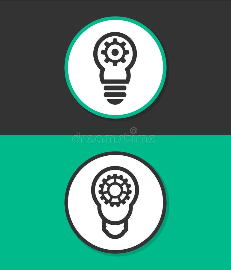 Lightbulb Gears Icon Stock Illustrations – 1,036 Lightbulb Gears Icon ...
