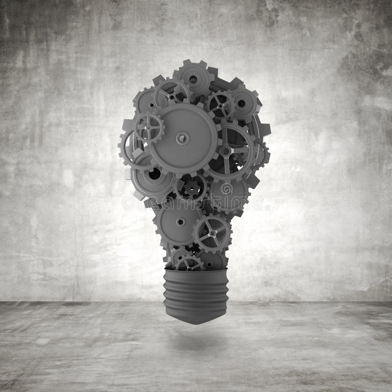 Bulb with gears and cogs stock illustration. Illustration of fuel ...