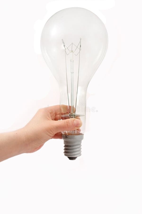 Lightbulb in a hand stock photo. Image of bulb, grey - 14852540