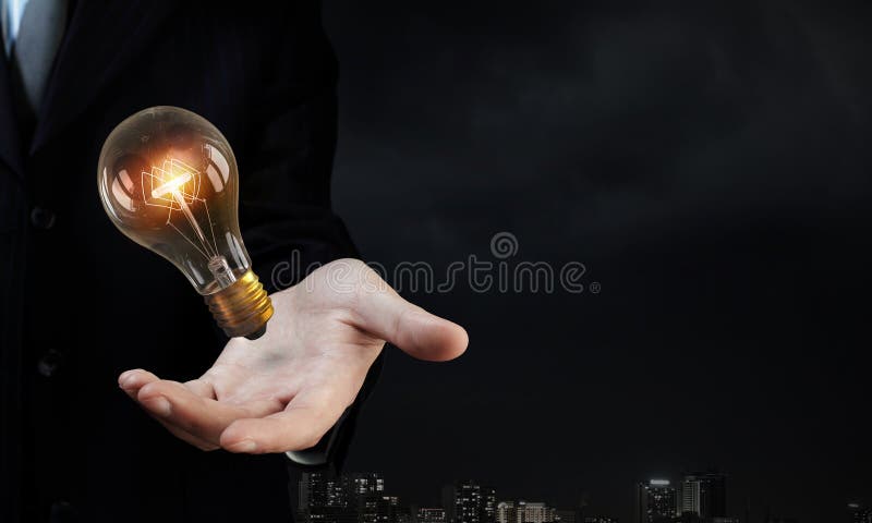 Bulb in hand stock image. Image of idea, mind, planning - 59771761
