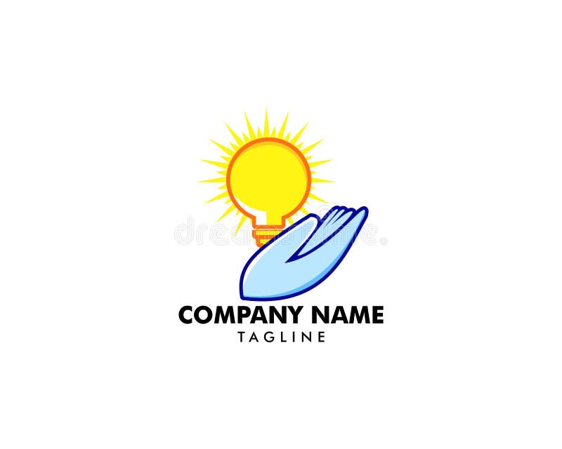 Bulb Hand Care Logo Design Vector Stock Vector - Illustration of ...