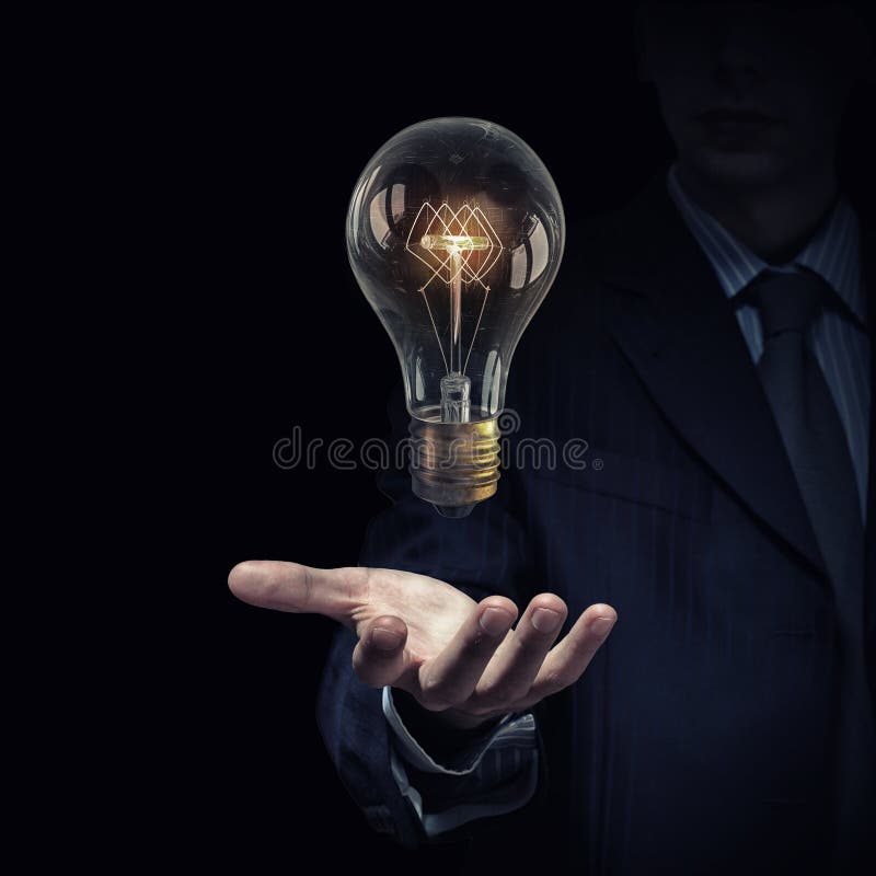 Bulb in hand stock image. Image of invention, lamp, save - 58869627