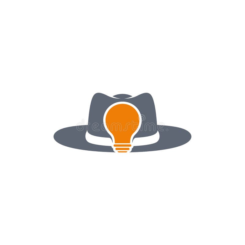 Bulb Hat Logo Design Vector Illustration, Creative Hat Logo Design ...