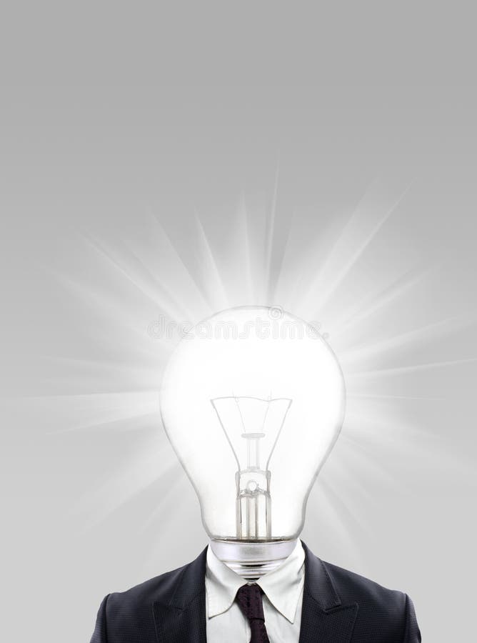 Bulb headed men stock image. Image of bulb, hand, creative - 68052311
