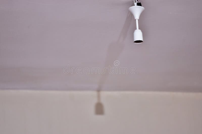 Bulb Holder Hanging on the Ceiling. Empty is Not Plugged in Stock Image ...