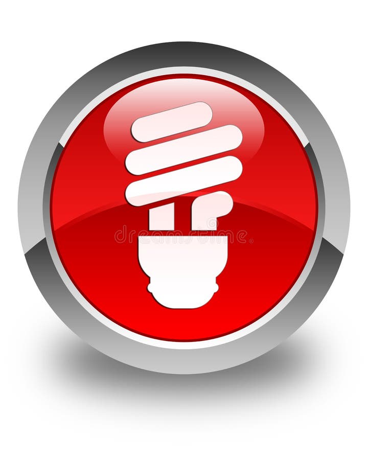 Bulb Icon Glossy Red Round Button Stock Illustration - Illustration of ...