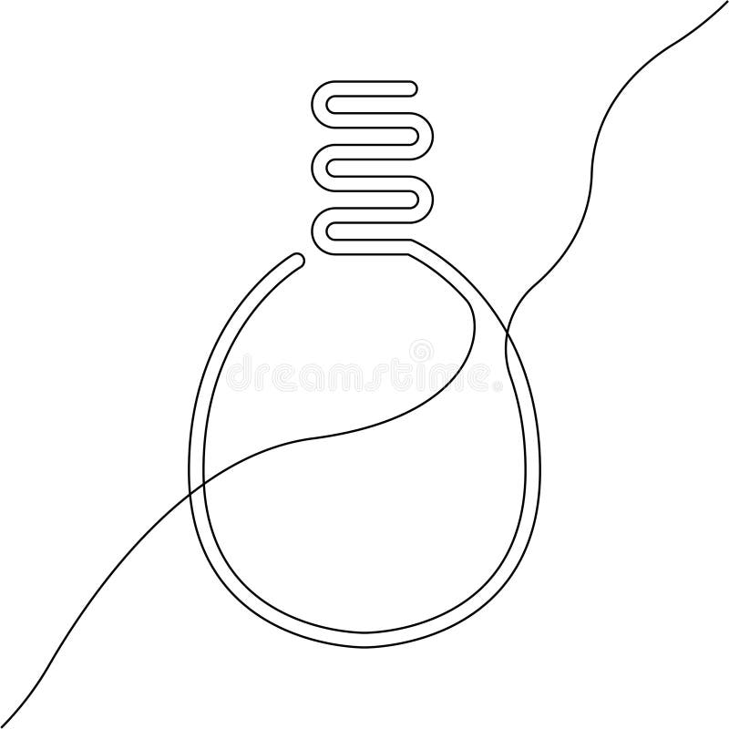 Bulb Icon Line Continuous Drawing Vector. One Line Garland of Light ...