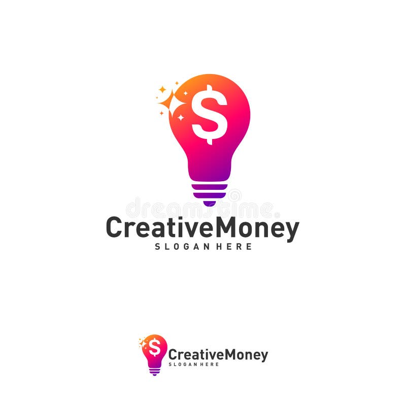 Bulb Icon with Money Logo Design Concept Vector, Simple Money Icon with ...