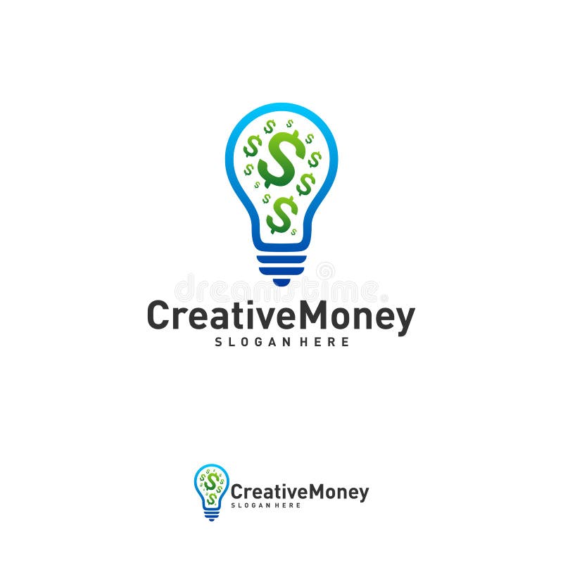 Bulb Icon with Money Logo Design Concept Vector, Simple Money Icon with ...