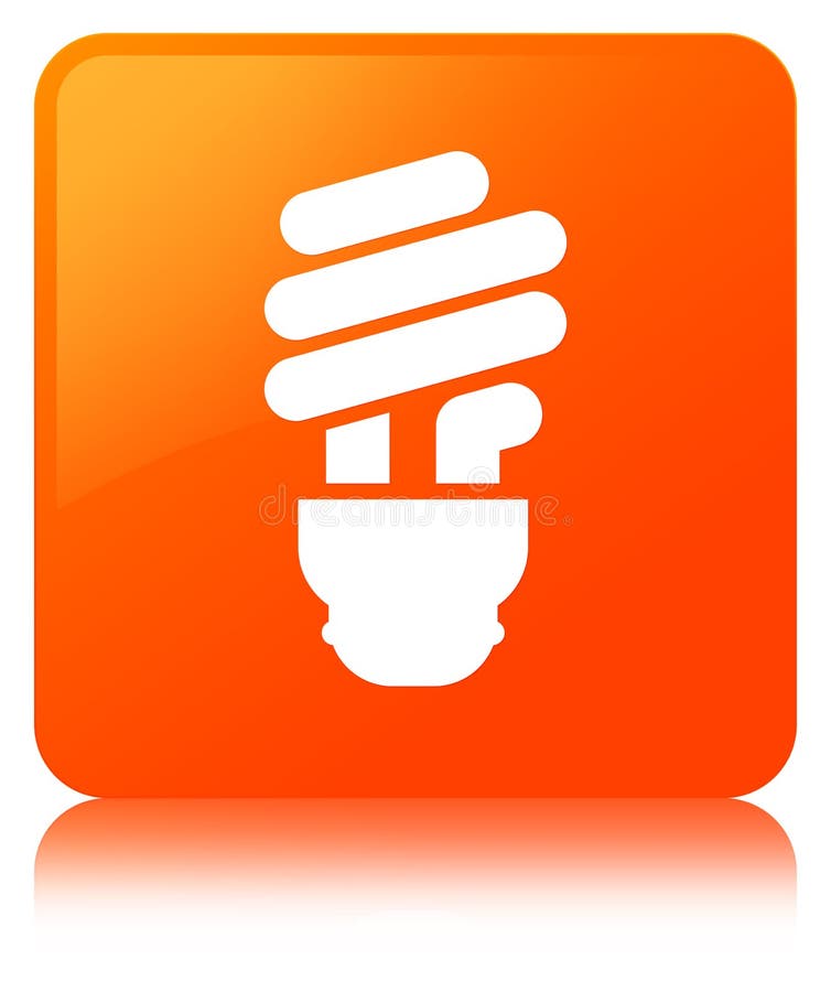 Bulb Icon Orange Square Button Stock Illustration - Illustration of ...