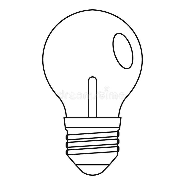 Bulb icon, outline style stock vector. Illustration of glow - 86382737
