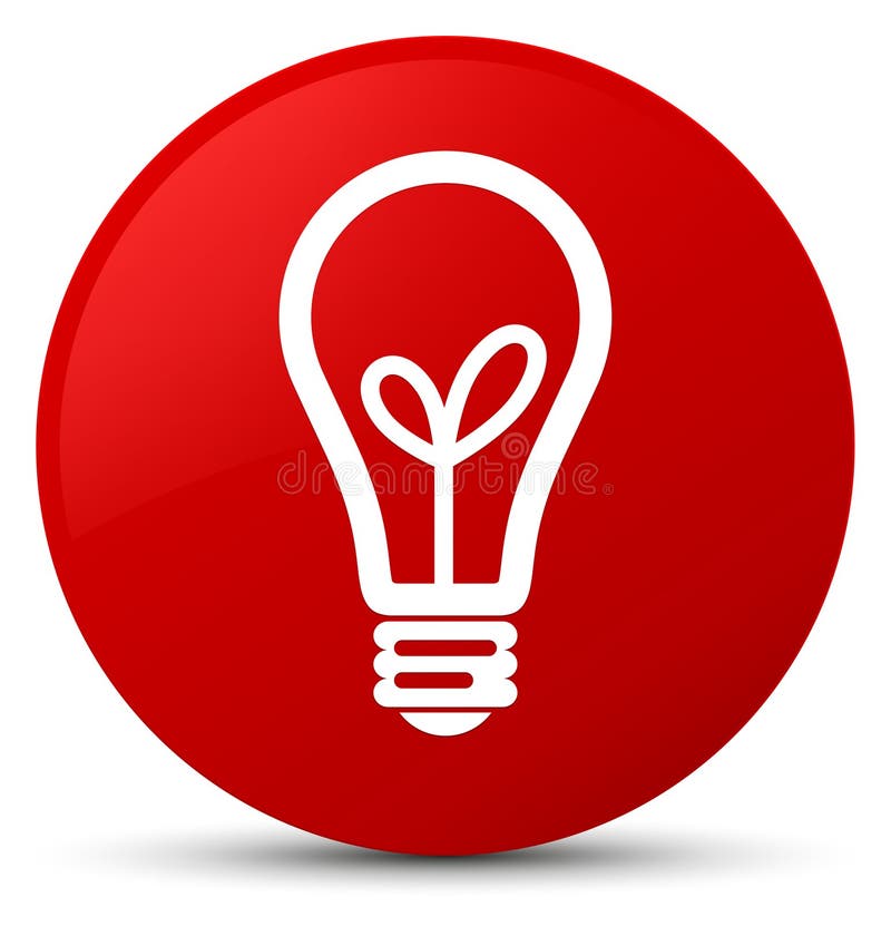 Bulb icon red round button stock illustration. Illustration of electric ...