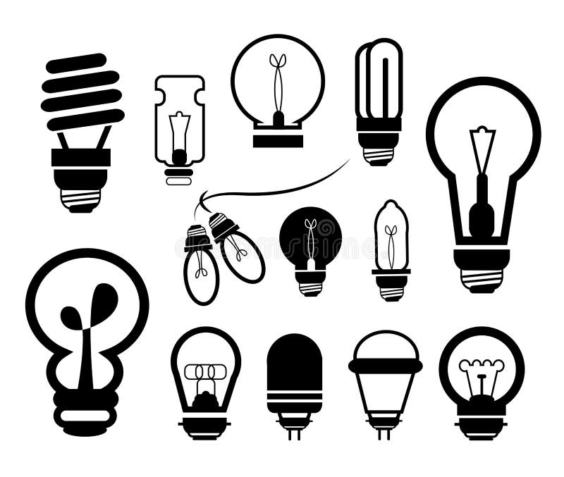 Creative Light Bulb. Set of Design Elements Stock Vector - Illustration ...