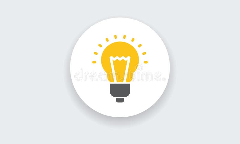 Bulb Icon Vector Innovation Idea Tip Logo Design Flat Style Illustration Stock Vector