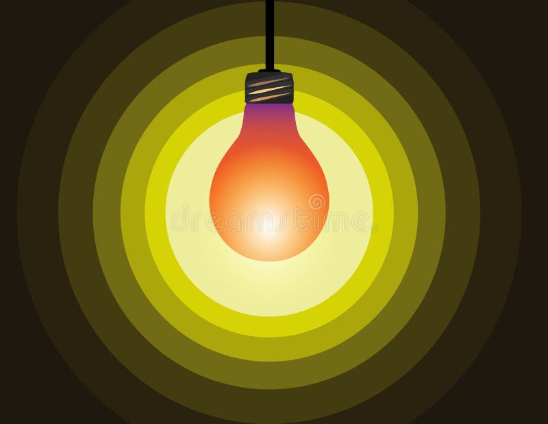 Bulb Icon on Yellow Light Effect Stock Vector - Illustration of sign ...