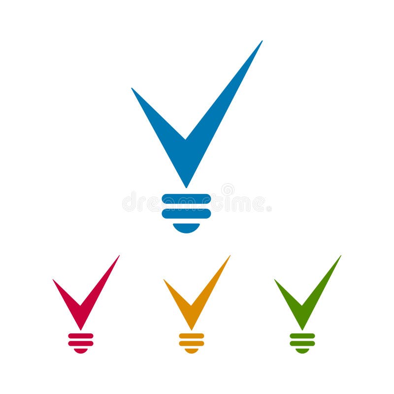 Icons Check Mark Light Bulb Stock Illustrations – 284 Icons Check Mark ...