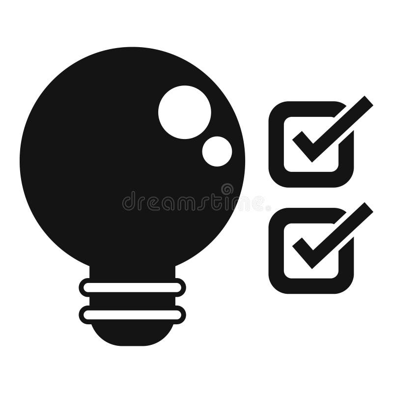 Bulb Idea Approved Icon Simple Vector. Customer Data Stock Illustration ...