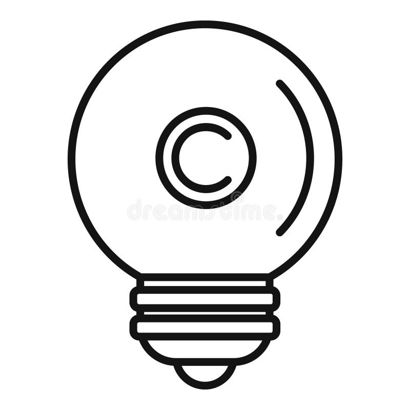 Bulb Idea Copyright Protection Icon Outline Vector. Smart Rule Stock ...