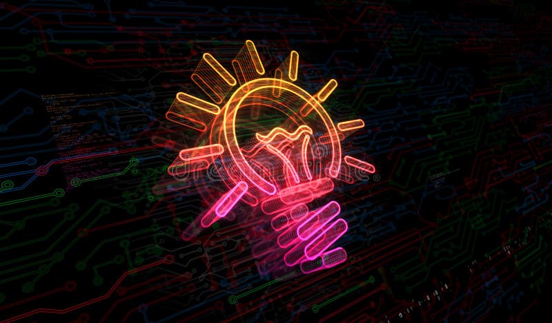 Bulb Idea and Creative Innovation Symbol Digital Concept 3d ...