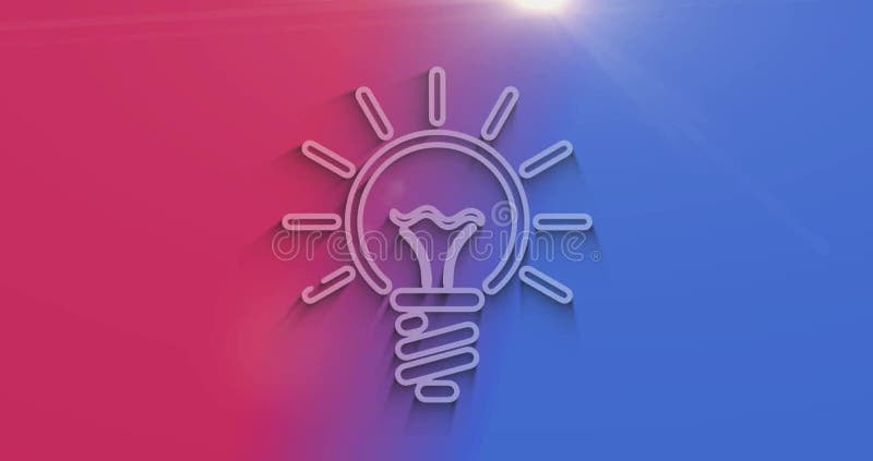 Bulb Idea and Creative Innovation Symbol 3d with Shadow Stock Video ...