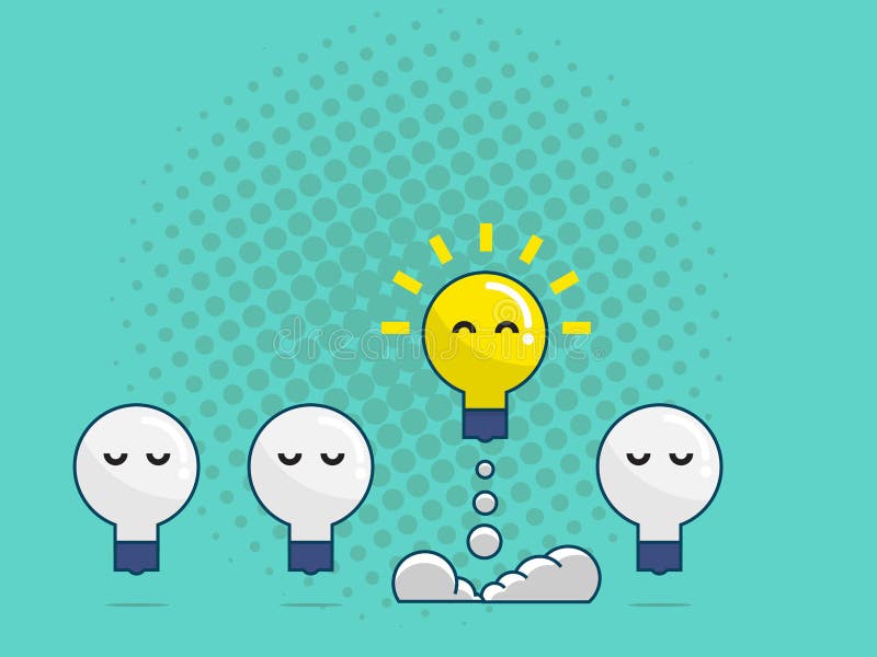 Bulb with Idea Flying and Bulb No Idea Stock Vector - Illustration of ...