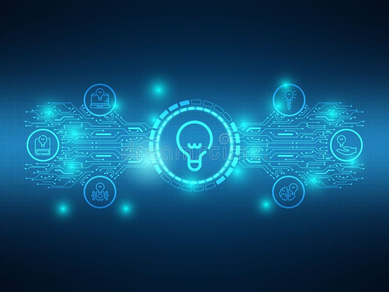 Bulb Idea Innovation Futuristic Technology Stock Vector - Illustration ...