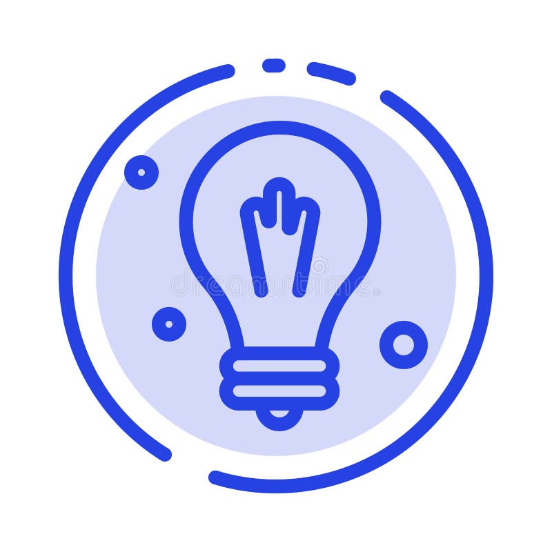 Bulb, Idea, Science Blue Dotted Line Line Icon Stock Vector ...