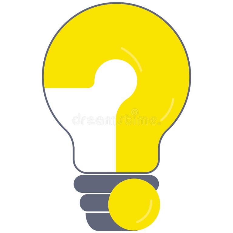 Question Mark Bulb - Challenging Query Stock Vector - Illustration of ...