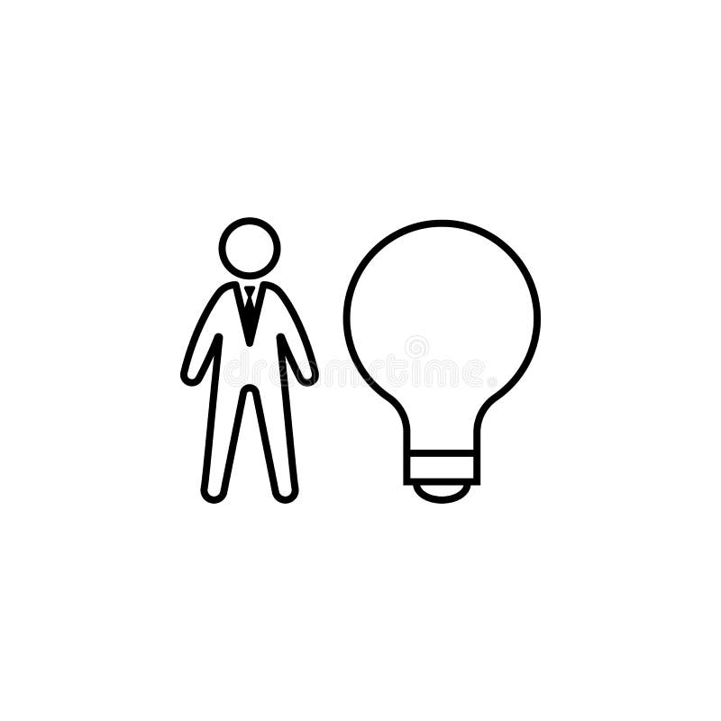 Bulb, Idea, Worker Icon on White Background. Can Be Used for Web, Logo ...