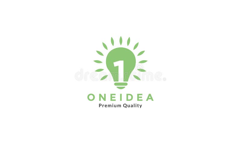 Bulb Lamp Ideas with Number One Logo Symbol Icon Vector Graphic Design ...