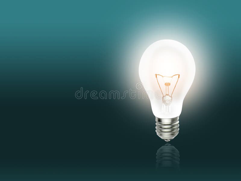 Bulb Lamp Light Idea Background Turquoise Stock Photo - Image of light ...