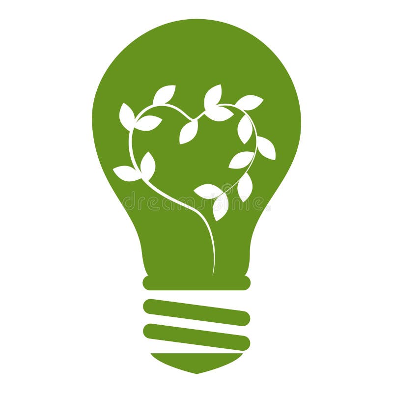 Bulb with Leafs Plant Ecology Icon Stock Illustration - Illustration of ...