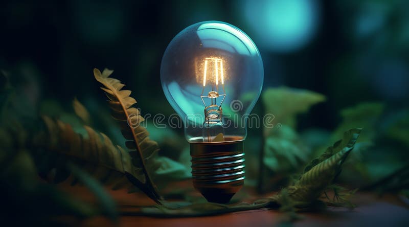 The bulb and leaves forest stock illustration. Illustration of idea ...
