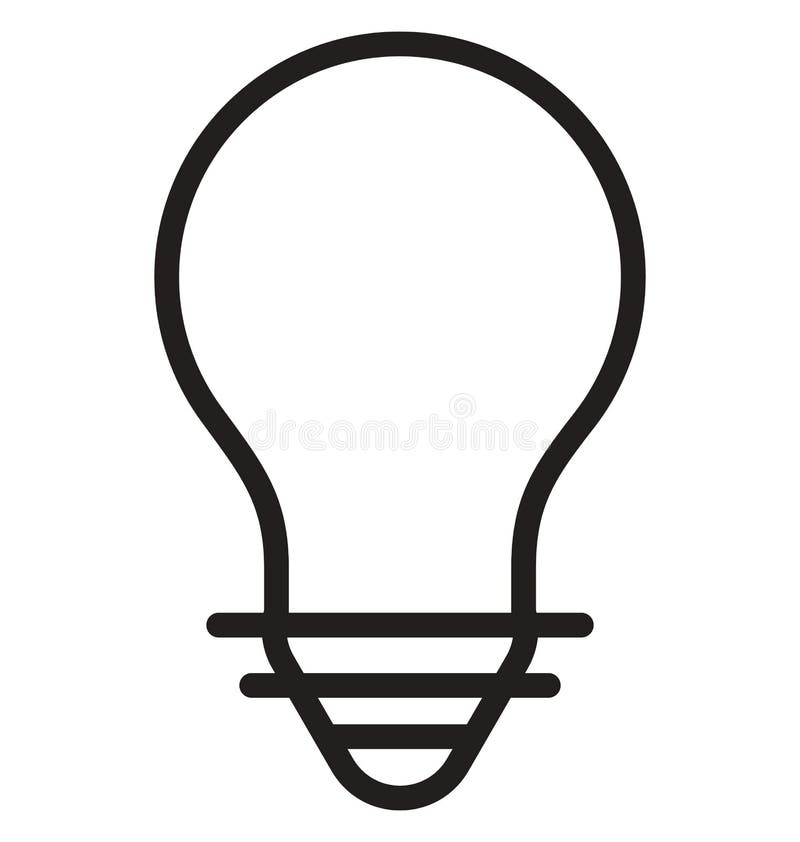 Bulb Line Isolated Vector Icon Can Be Easily Modified and Edit Stock ...