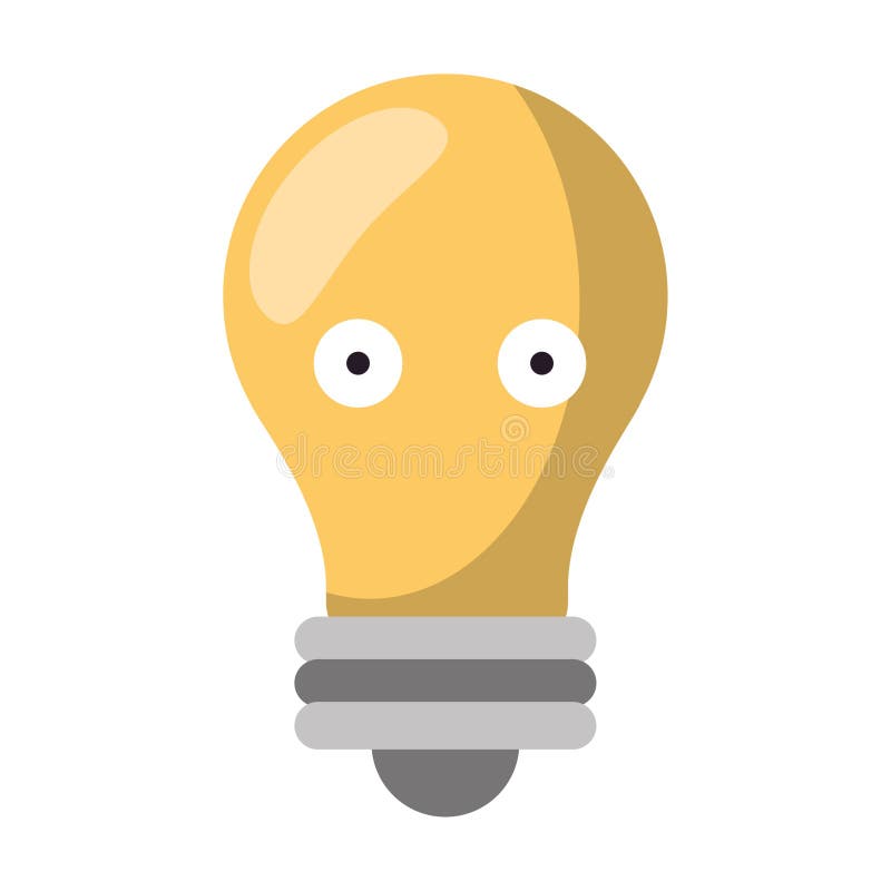Bulb Light Cute Cartoon Vector Illustration Stock Vector - Illustration ...