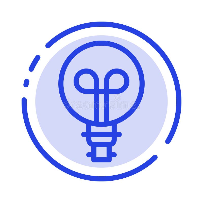 Bulb, Light, Design Blue Dotted Line Line Icon Stock Vector ...