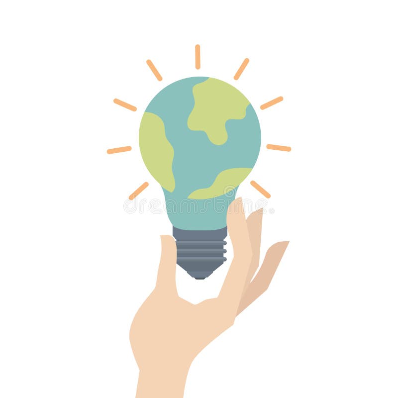Bulb Light with Earth Planet Icon Stock Vector - Illustration of ideas ...