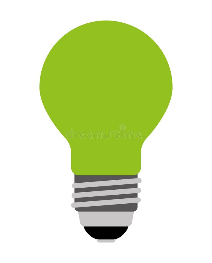 Bulb Light Green Isolated Icon Design Stock Illustration - Illustration ...