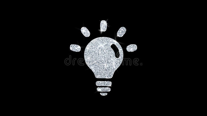 Bulb Light Icon Shining Glitter Loop Blinking Particles . Stock Footage ...