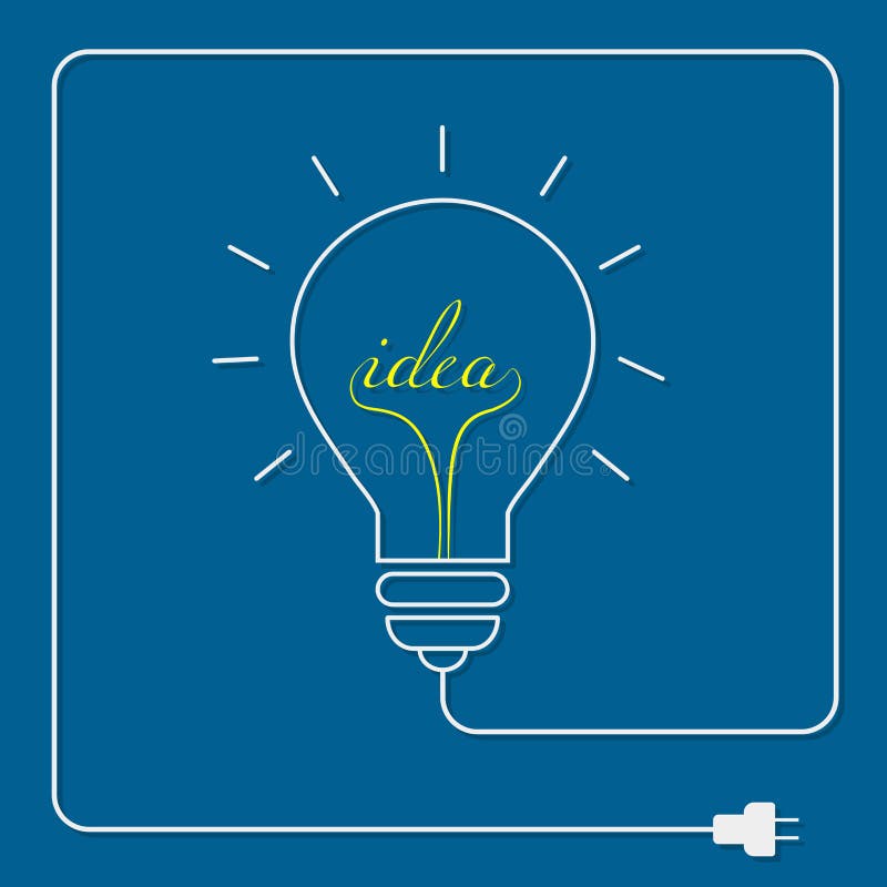 Bulb Light Idea on Blue Background .the Concept is Big Ideas ...