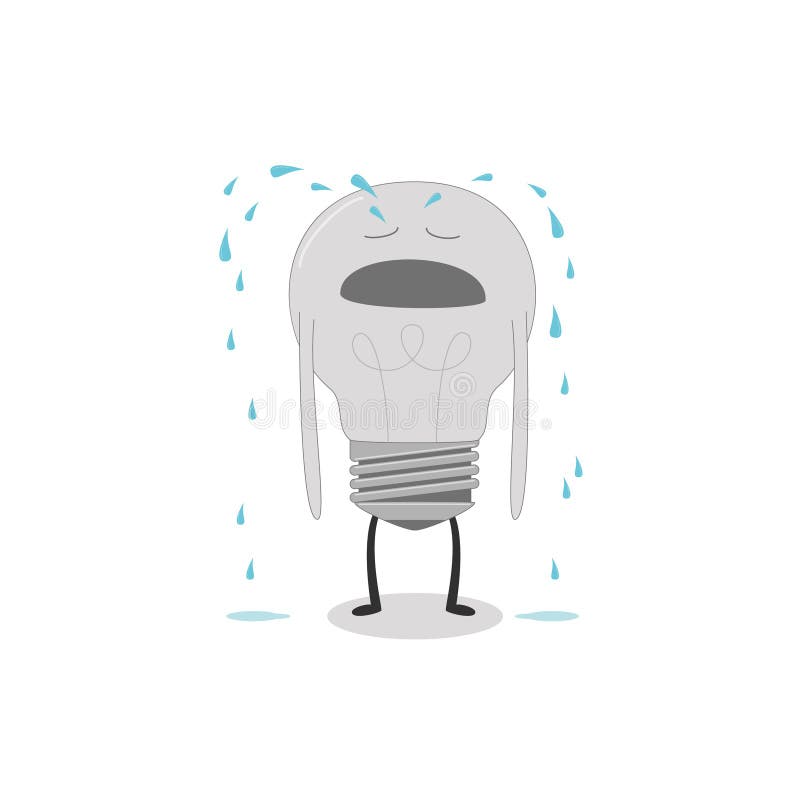 Crying bulb cartoon stock illustration. Illustration of blue - 48291140
