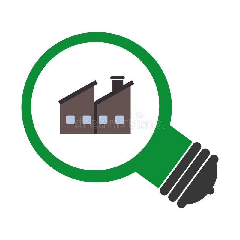 Bulb Light with Industry Inside Stock Vector - Illustration of concept ...