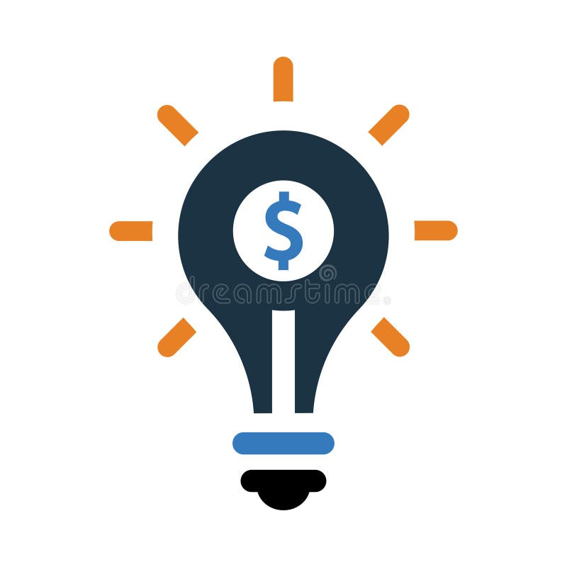 Bulb, Light Bulb, Money, Creative Business Idea Icon Stock Vector ...