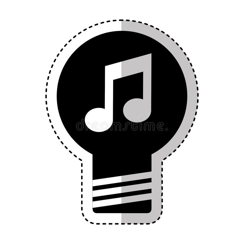 Bulb light with music note stock vector. Illustration of graphic - 90951789