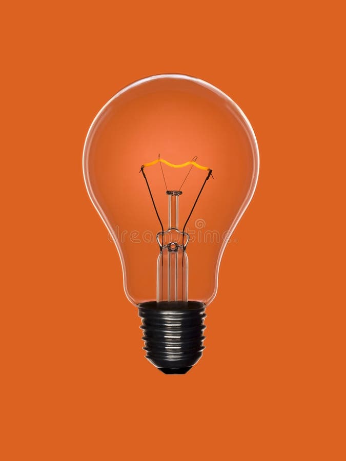Orange Light Bulb stock image. Image of ideas, glass, electricity - 4974673