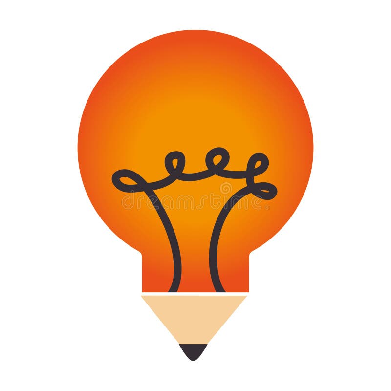 Bulb light with pencil stock vector. Illustration of equipment - 87017343