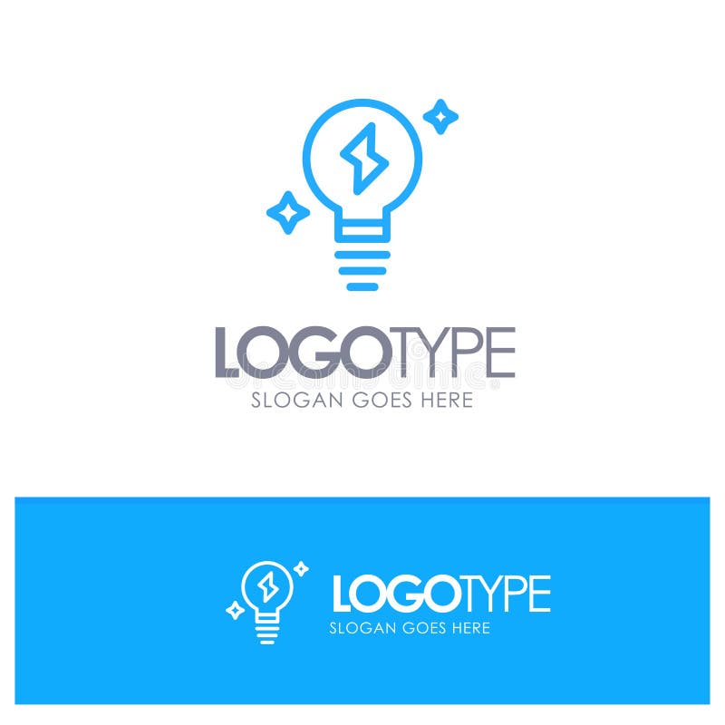 Bulb, Light, Power Blue Outline Logo Place for Tagline Stock Vector ...