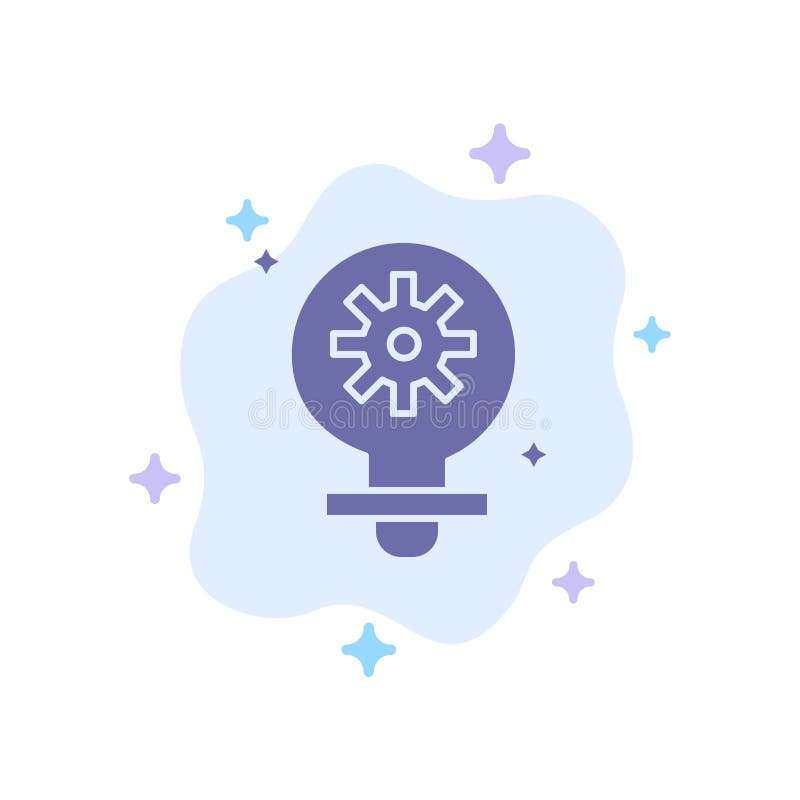 Bulb, Light, Setting, Gear Blue Icon on Abstract Cloud Background Stock ...